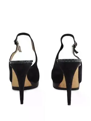 JIMMY CHOO Open-toe Snakeskin Slingbacks