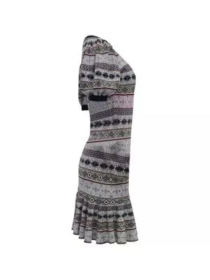 Alexander McQueen Knitted Puffed-sleeve Midi Dress