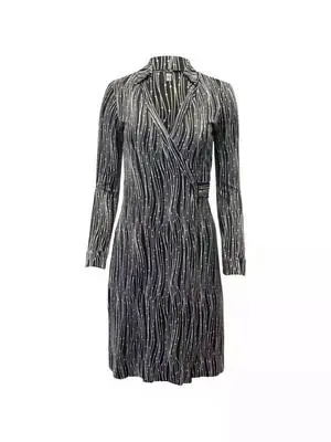 Diane Von Furstenberg Printed V-neck Wrap Midi Dress - Black