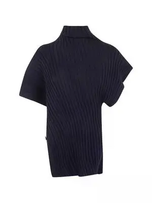 Issey Miyake Ribbed High-neck Top