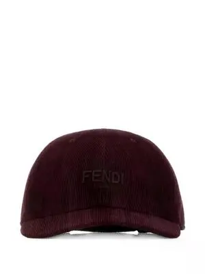 Fendi Corduroy Baseball Cap - Red