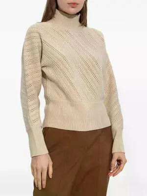 Fendi High-neck Pointelle-knit Sweater