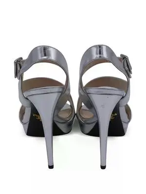Prada Asymmetric Strap Platform Sandal Heels