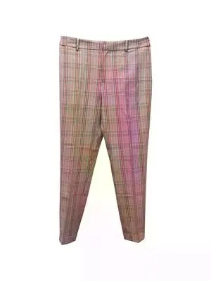 Iris & Ink Plaid Straight-leg Trousers