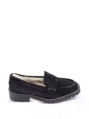 JIMMY CHOO Crystal-embellished Suede Loafers