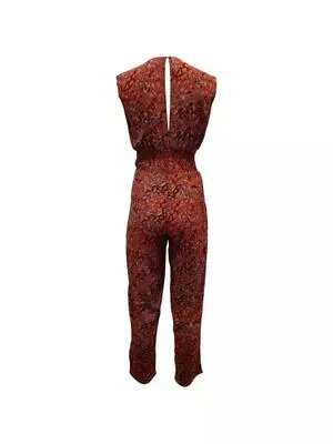 Maje V-neck Leopard-pattern Jumpsuit