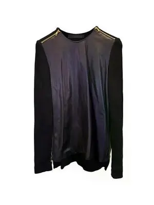 Proenza Schouler Leather Panel Long-sleeve Top