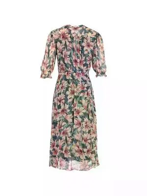 Ba&sh Floral-print Three-quarter-sleeve Dress