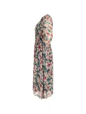 Ba&sh Floral-print Three-quarter-sleeve Dress