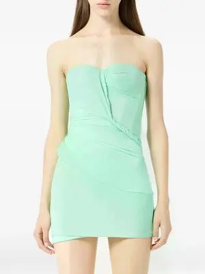 Blumarine Twisted Strapless Jersey Dress - Blue