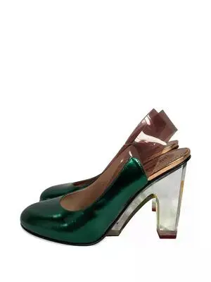 Dries Van Noten Metallic-effect Heeled Pumps