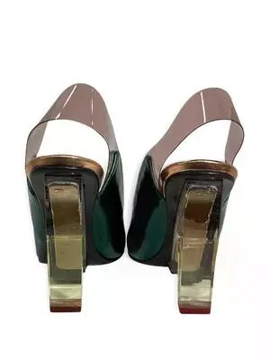 Dries Van Noten Metallic-effect Heeled Pumps