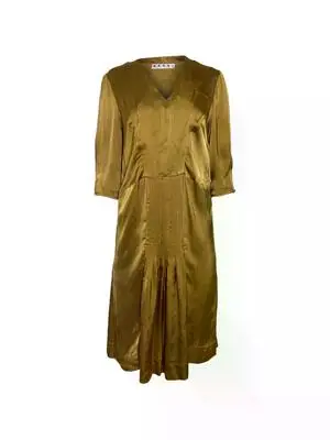 Marni Pleated Quarter-sleeve Dress