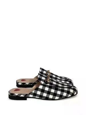 Gucci Princetown Checked Mules