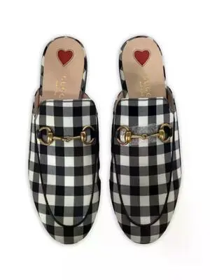 Gucci Princetown Checked Mules