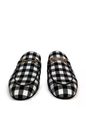Gucci Princetown Checked Mules