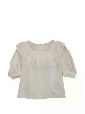Comme Des Garçons Ruffle-trim Short-sleeve Blouse