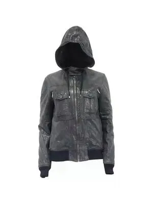 Dior Hooded Zipped Leather Jacket