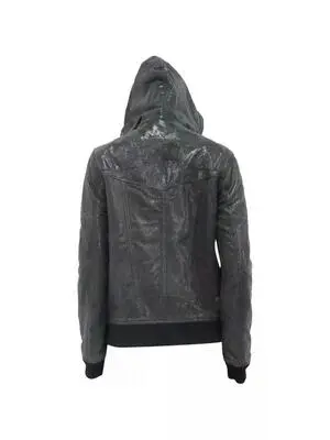 Dior Hooded Zipped Leather Jacket