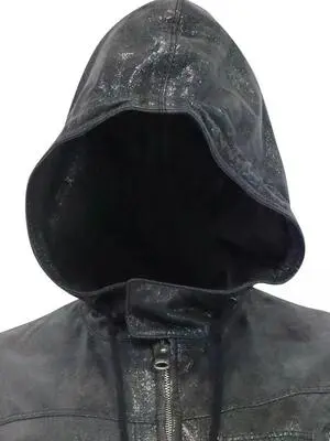Dior Hooded Zipped Leather Jacket