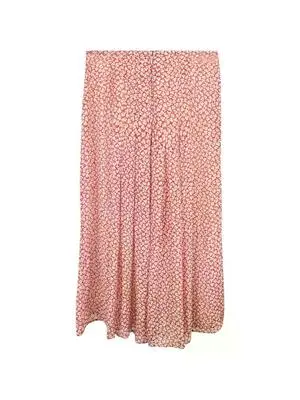 Rixo Pleated Printed Midi Skirt