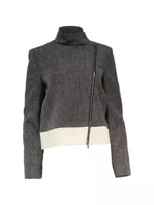 JOSEPH Zipped Tweed Biker Jacket