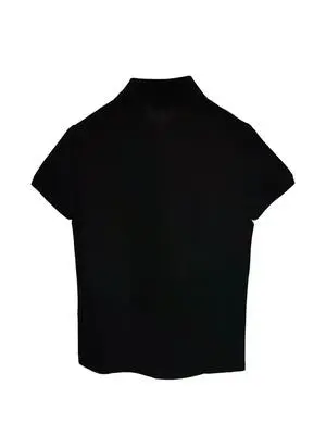 Saint Laurent Cassandre Logo-embroidered Polo Shirt - Black