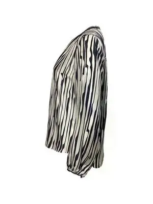 Theory Zebra-print Long-sleeve Blouse
