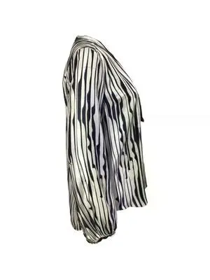 Theory Zebra-print Long-sleeve Blouse