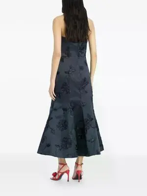 ROTATE BY BIRGER CHRISTENSEN 3d Flower Midi Dress