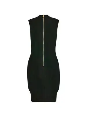 Balmain V-neck Ribbed Mini Dress