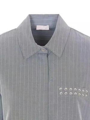 Liu Jo Striped Stud-embellished Shirt - Grey
