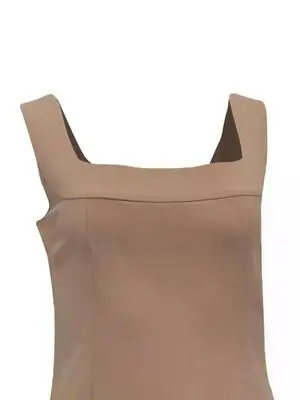 Dolce & Gabbana Square-neck Sleeveless Midi Dress - Neutrals