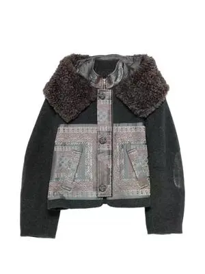 HUI MILANO Fur-collar Patterned Jacket