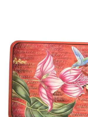 LES-OTTOMANS Floral Bird Print Tray