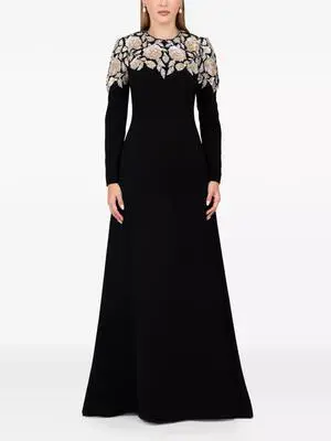 Dina Melwani Round Neck Evening Dresses