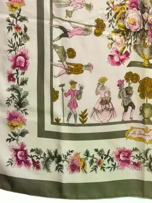 Hermès 1967 Les Jardiniers Du Roy Floral-print Silk Scarf - Neutrals