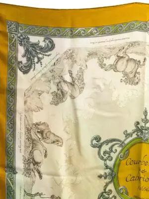 Hermès 1962 Courbettes Et Cabrioles Silk Scarf - Neutrals