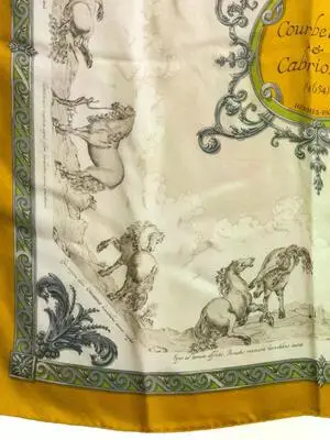 Hermès 1962 Courbettes Et Cabrioles Silk Scarf - Neutrals