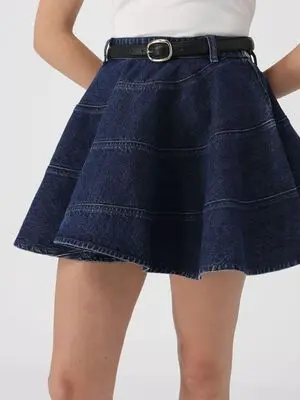 SELF-PORTRAIT Denim Skirt - Blue