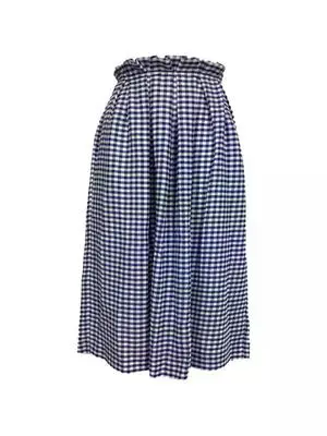 Mother Of Pearl Check-pattern Midi Skirt
