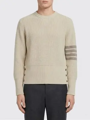 Thom Browne Ribbed Crewneck Pullover - Beige