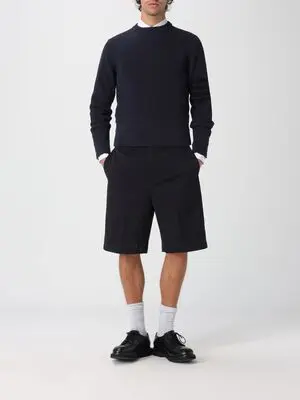 Thom Browne Ribbed Sweater With Signature Stripes - Blue
