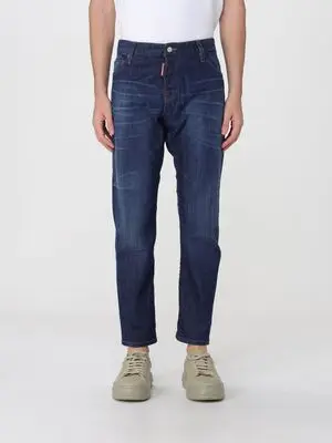 Dsquared2 Regular Fit Straight Stretch Denim Jeans - Navy