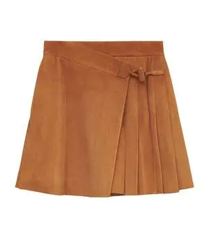 Loewe Suede Pleated Mini Skirt