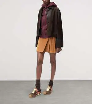Loewe Suede Pleated Mini Skirt