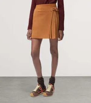 Loewe Suede Pleated Mini Skirt