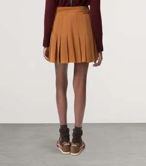 Loewe Suede Pleated Mini Skirt