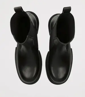 Rick Owens Leather Beatle Gabe Ankle Boots