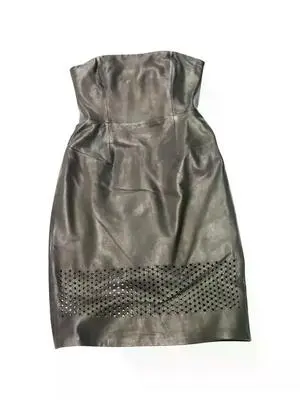 ALEXANDER WANG Strapless Laser-cut Leather Dress